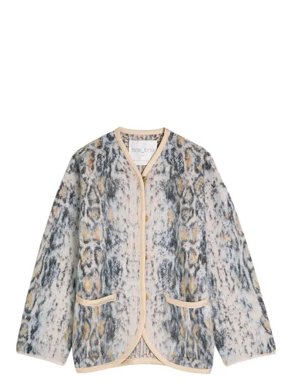 FORTE_FORTE Plumes De Python Jacquard Brushed-knit Jacket - Multicoloured 1