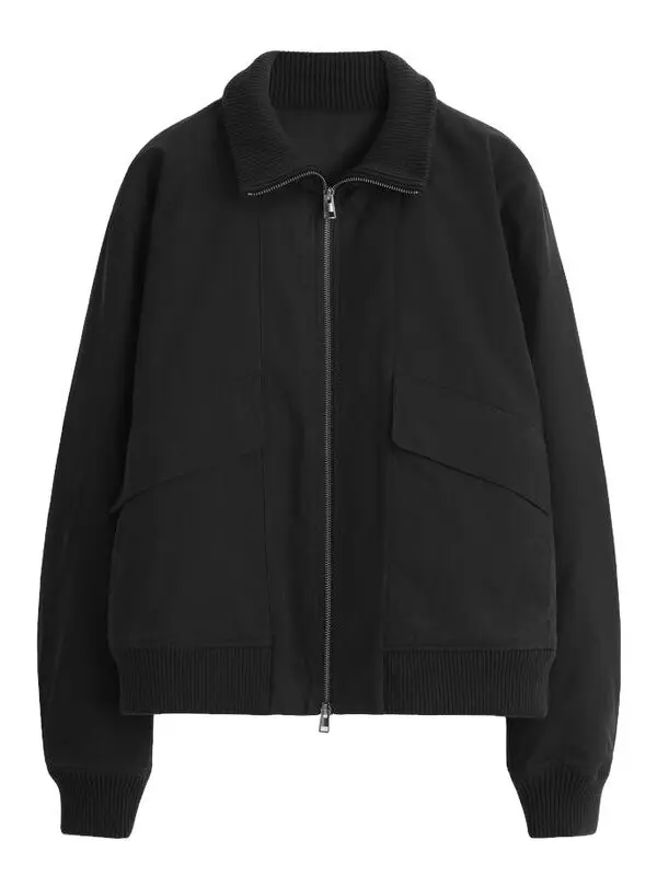Cos Padded Cotton Flight Jacket - Black