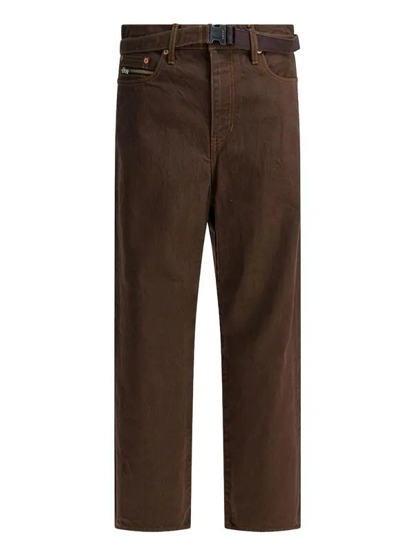 Sacai Relaxed Fit Jeans - Brown