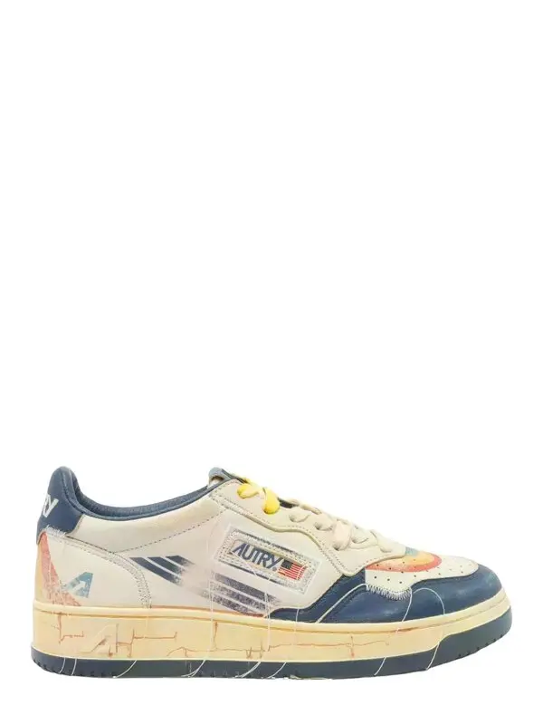AUTRY Rainbow-detail Low-top Sneakers - Neutrals
