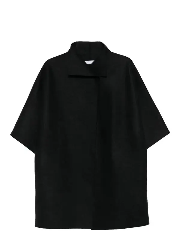 Harris Wharf London Short-sleeve Collared Coat - Black