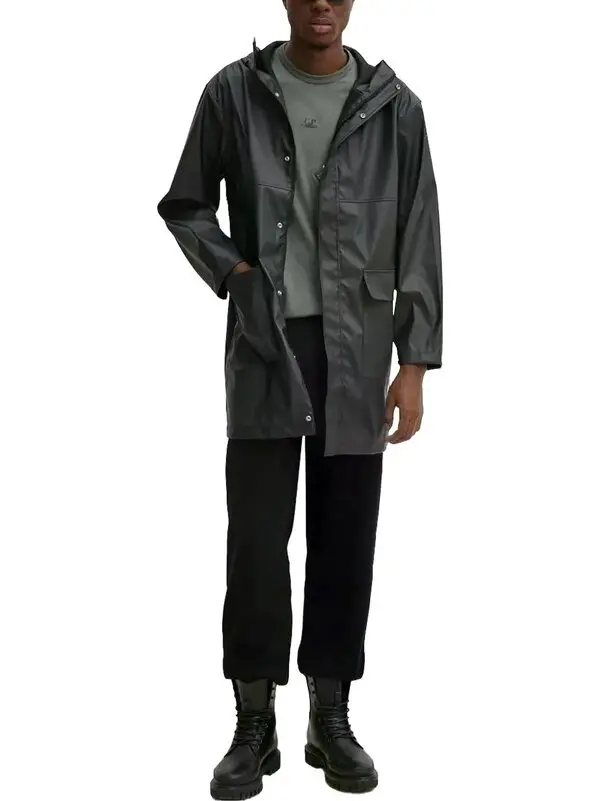 Herschel Supply Co. Hooded Flap-pocket Raincoat - Black