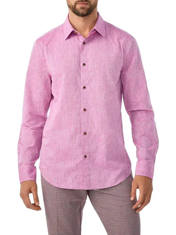 Mr Turk Aaron Long Sleeve Button-up Shirt - Geranium