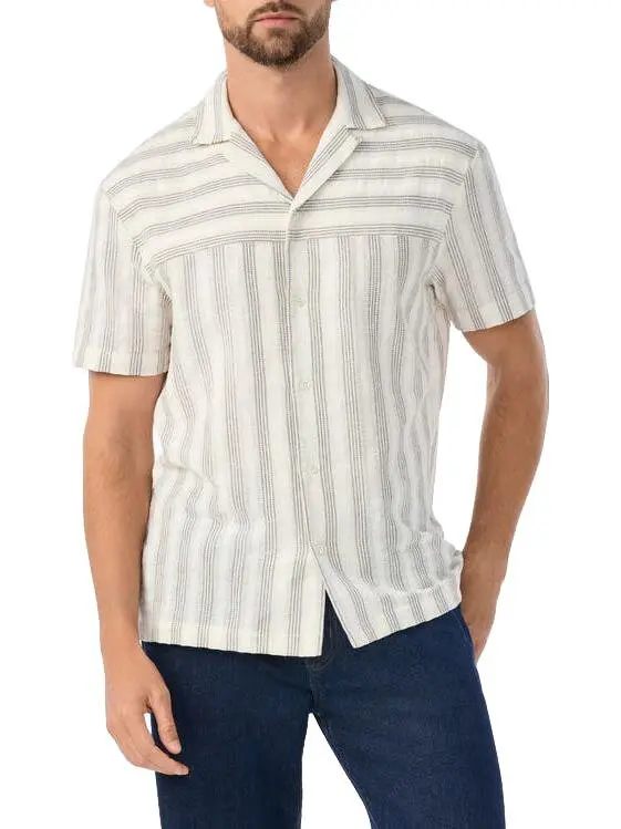 Mr Turk Angelo Short Sleeve Button-up Shirt - Ecru