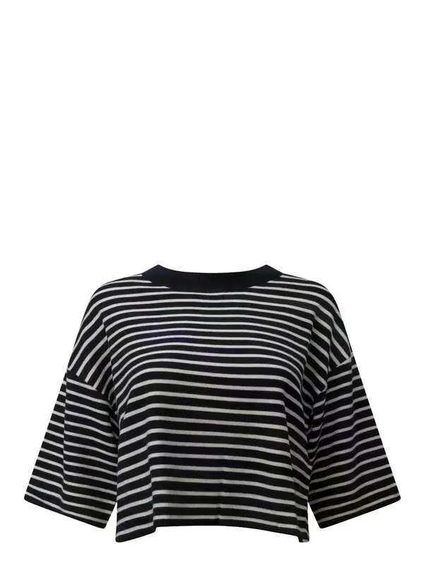 Max Mara Striped Crop T-shirt - Blue
