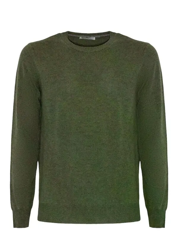 KANGRA Ribbed-trim Crew-neck Sweater - Green