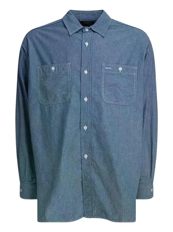 BEAMS Patch-pocket Cotton Shirt - Blue