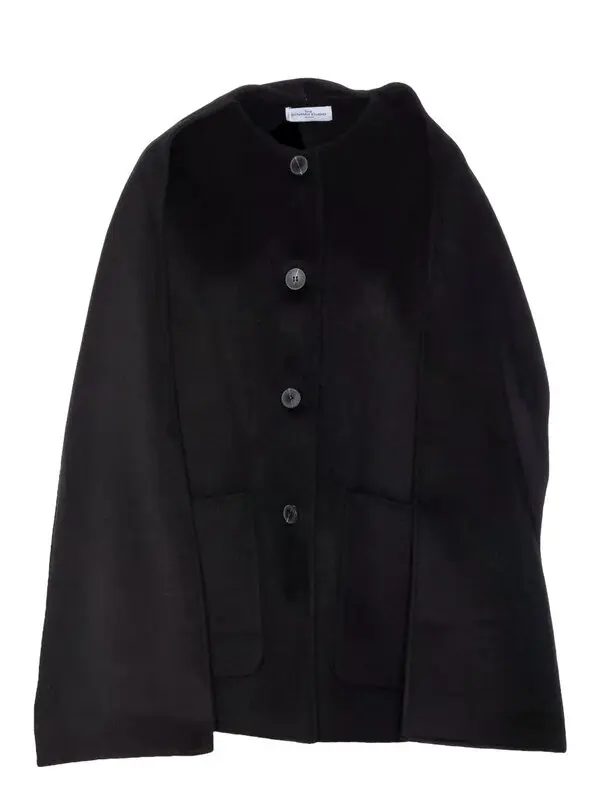 THE DYNAMIS STUDIO Button-fastening Cape Coat - Black