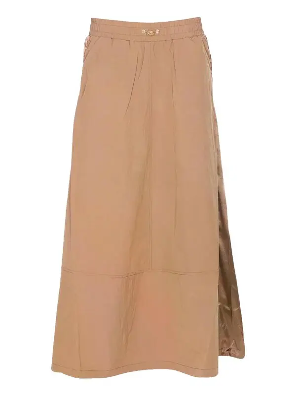 Liu Jo Elasticated-waist Skirt With Satin Panel - Neutrals