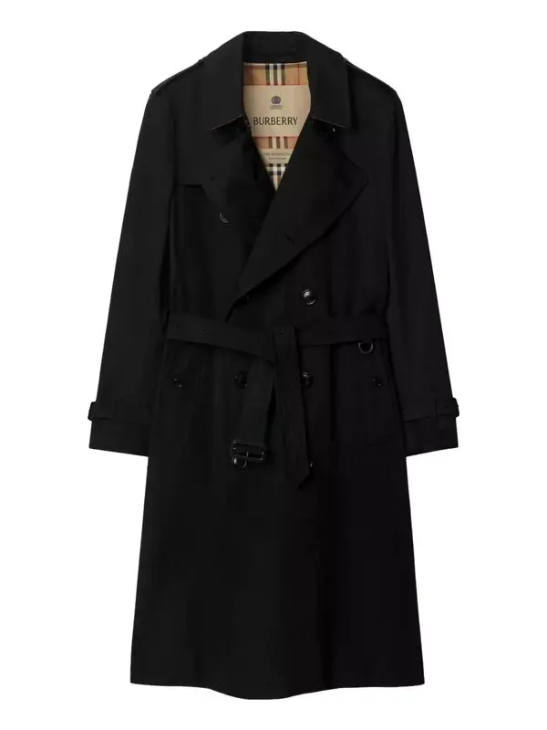 Burberry Double-breasted Belted Trench Coat - Black