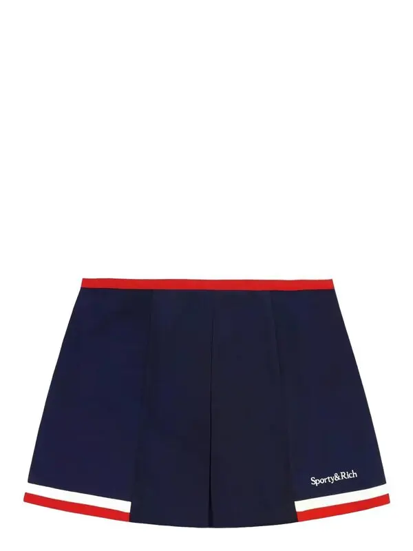 SPORTY & RICH Pleated Panelled Mini Skirt - Blue