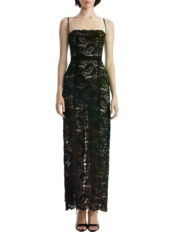 2310 STUDIO Lace Insert Sleeveless Maxi Dress - Black