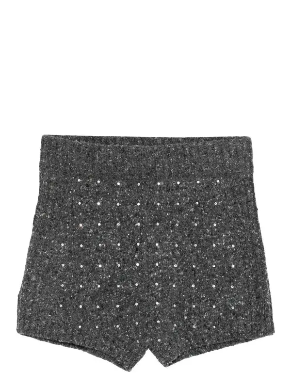Pinko Embellished Knit Shorts - Grey