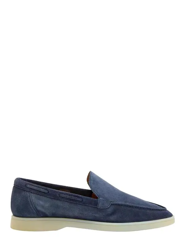 AURELIEN Yacht Suede Scallop-edge Loafers - Blue