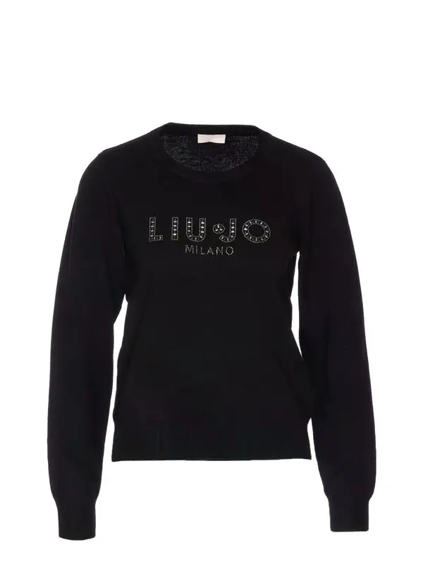 Liu Jo Embellished Crew Neck Sweater - Black