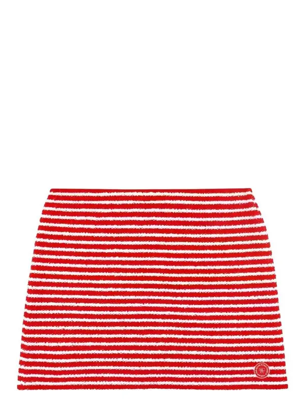 SPORTY & RICH Striped Mini Skirt - Red