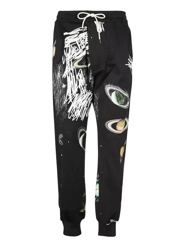 VIVIENNE WESTWOOD Graphic-print Elasticated Track Pants - Black