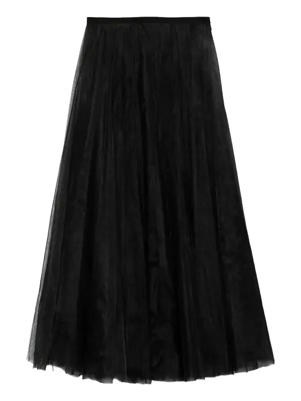 PARLOR Pleated Tulle Skirt - Black