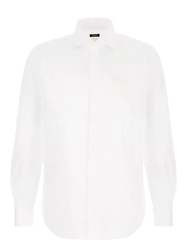 BARBA NAPOLI Long-sleeve Button-down Shirt - White