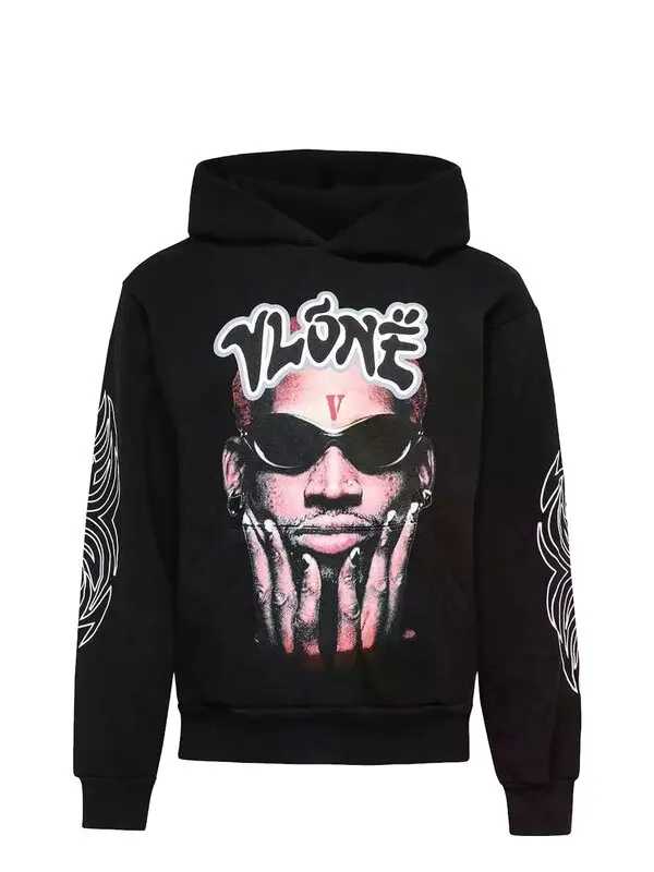 VLONE X Dennis Rodman Print Hoodie - Black