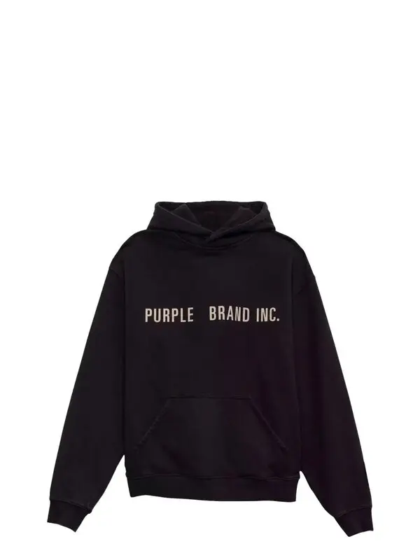 PURPLE BRAND Artifact Diamond-pattern Hoodie - Black