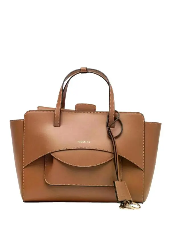 HIDESINS Medium Flap Leather Tote - Brown