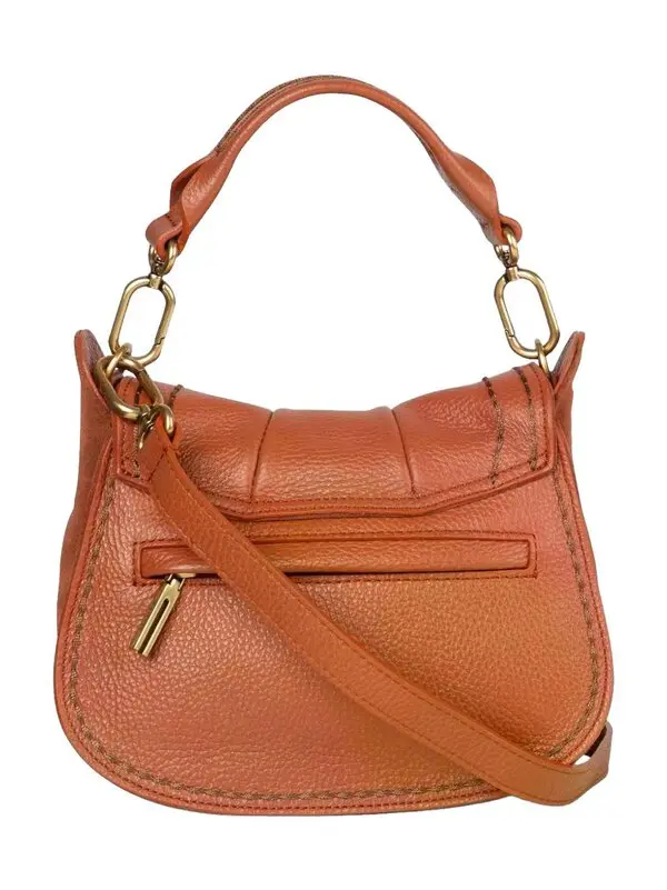 VISONA` Sella Pleated-leather Shoulder Bag - Orange
