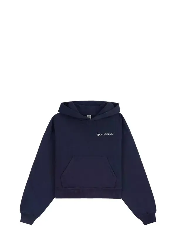 SPORTY & RICH Logo-print Hoodie - Blue