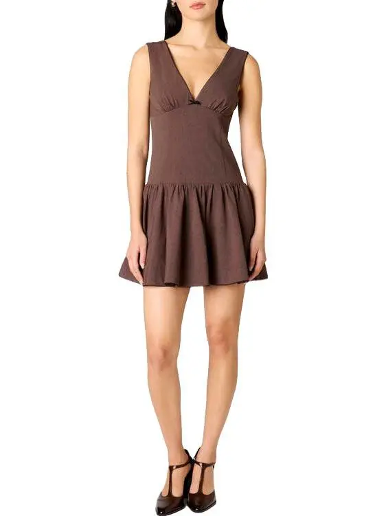 NIA Cabaello Mini Dress - Brown