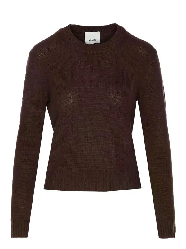 ALLUDE Crew-neck Cashmere Sweater - Brown