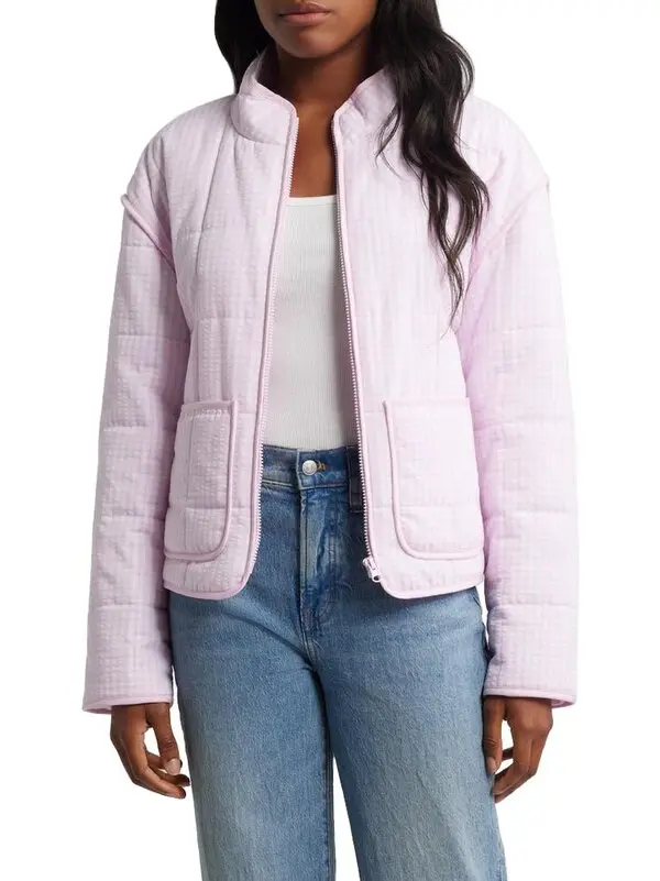 THREAD & SUPPLY Quilted Jacket - Light Pink Combo
