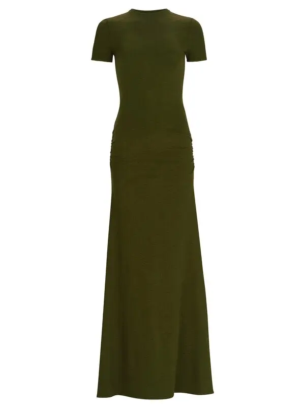 Silvia Tcherassi Cristal Ruched Maxi Dress - Green