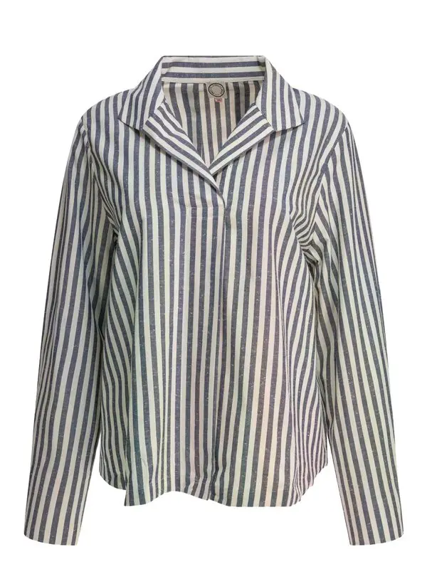 INES DE LA FRESSANGE PARIS Striped Cotton Shirt - Blue