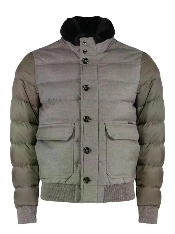 MOORER Fantoni Quilted Bomber Jacket - Walnutbeige