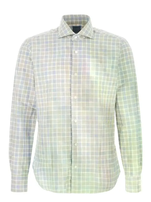 BARBA NAPOLI Checked Button-down Shirt - Neutrals