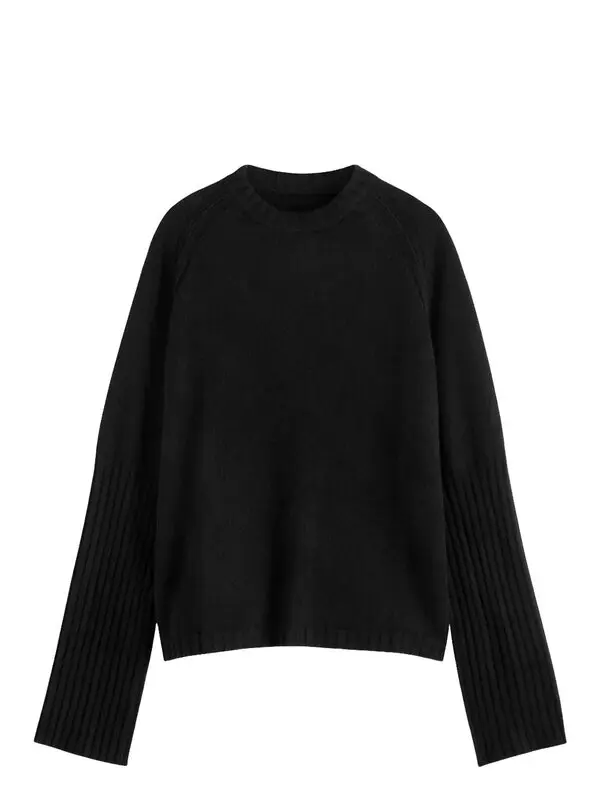 Rick Owens Ribbed-cuff Raglan Sweater - Black