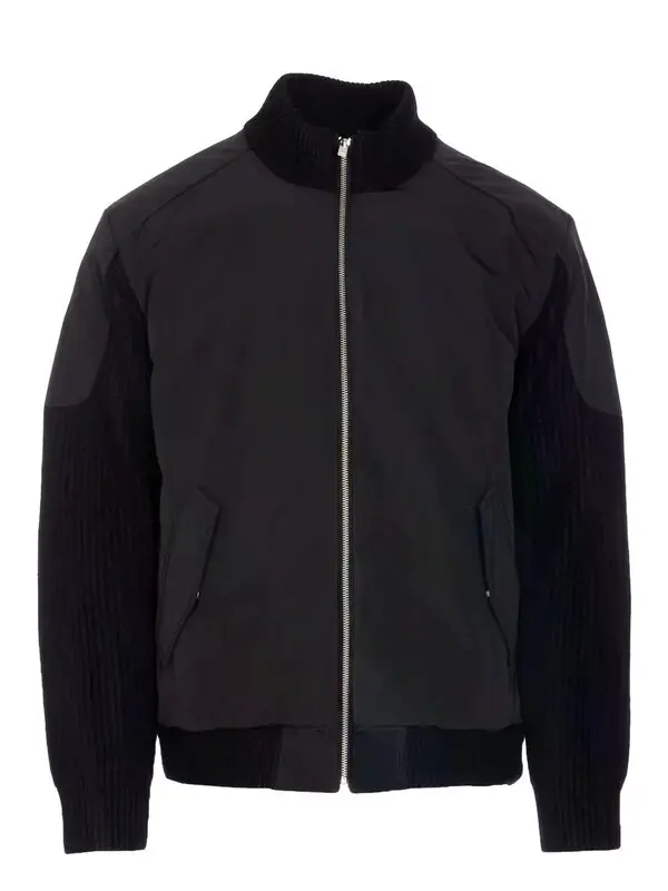 Moose Knuckles Contrast-panel Bomber Jacket - Black