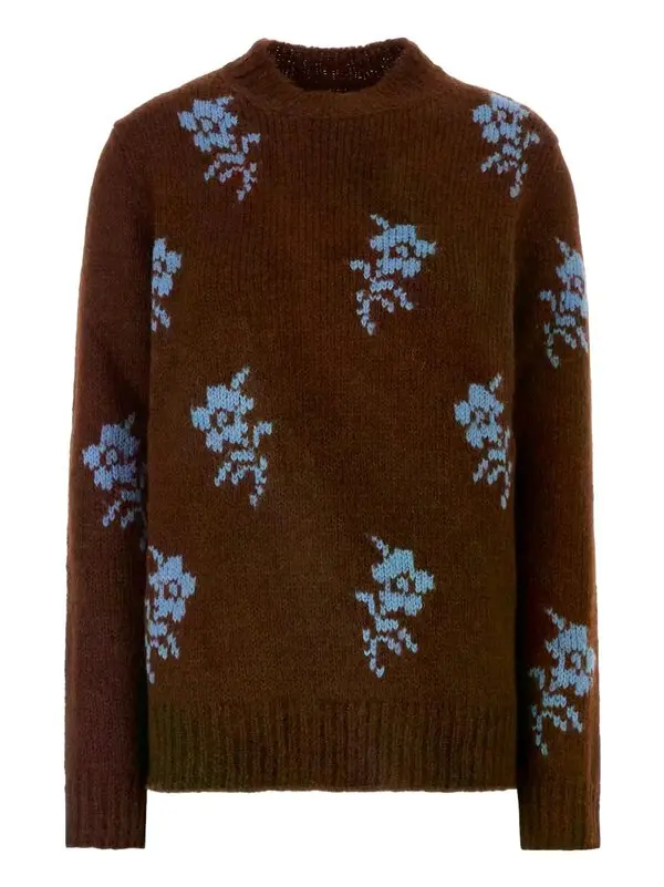 JIL SANDER Floral-jacquard Sweater - Red