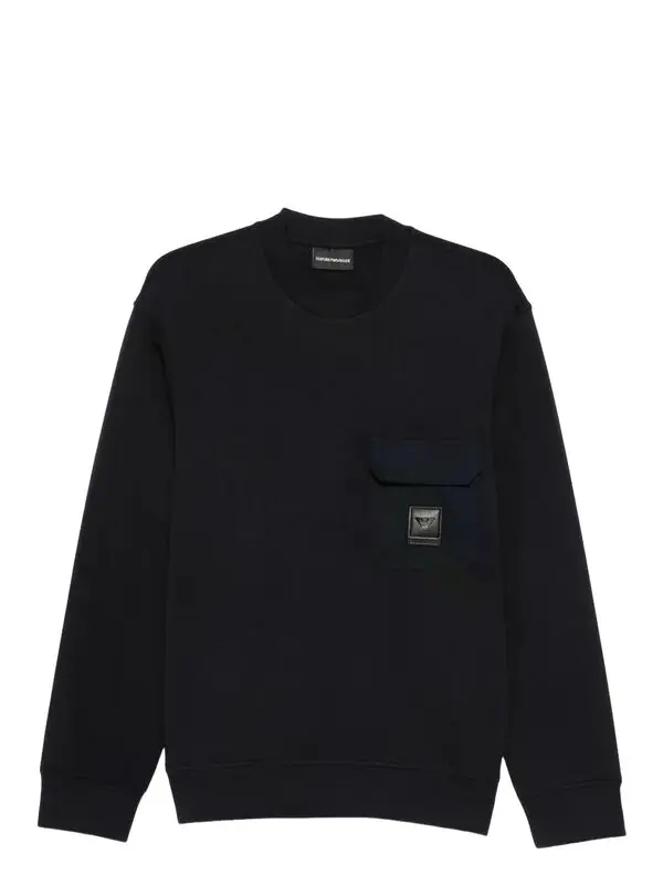 Emporio Armani Patch-pocket Crew-neck Sweater - Blue