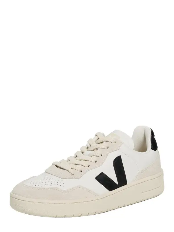 VEJA V-90 Leather Sneakers - White/black