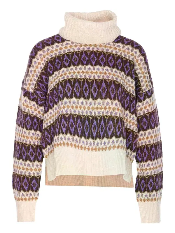 Liu Jo Patterned High-neck Sweater - Neutrals
