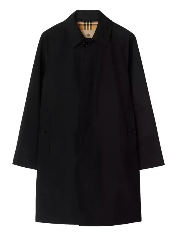 Burberry Raglan-sleeve Button Trench Coat - Black