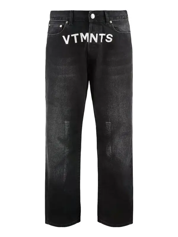 Vetements Logo-label Five-pocket Jeans - Black