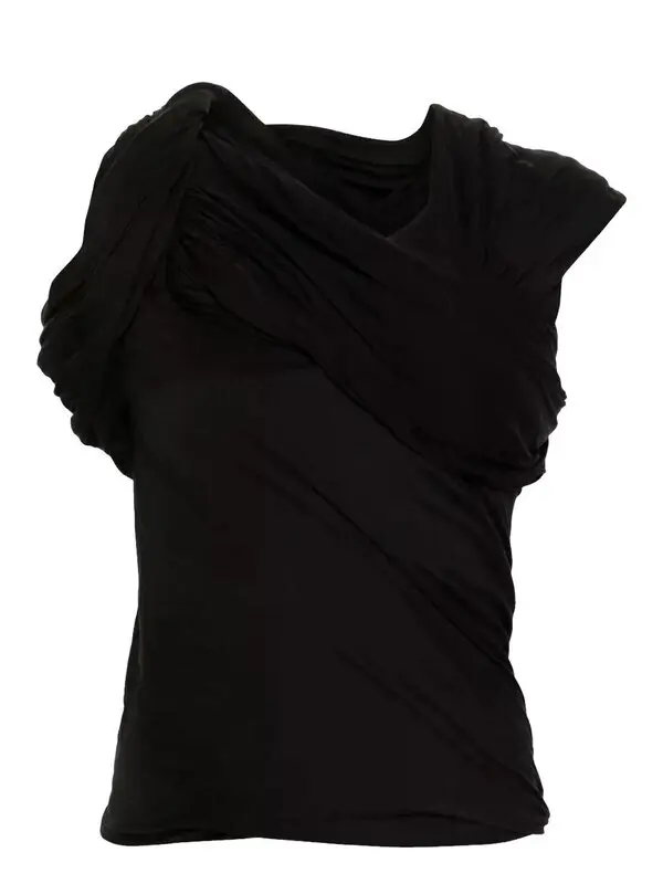 Rick Owens Draped-shoulder Top - Black
