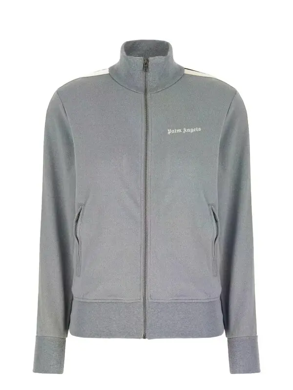 Palm Angels Track-stripe Zip-up Sweatshirt - Grey