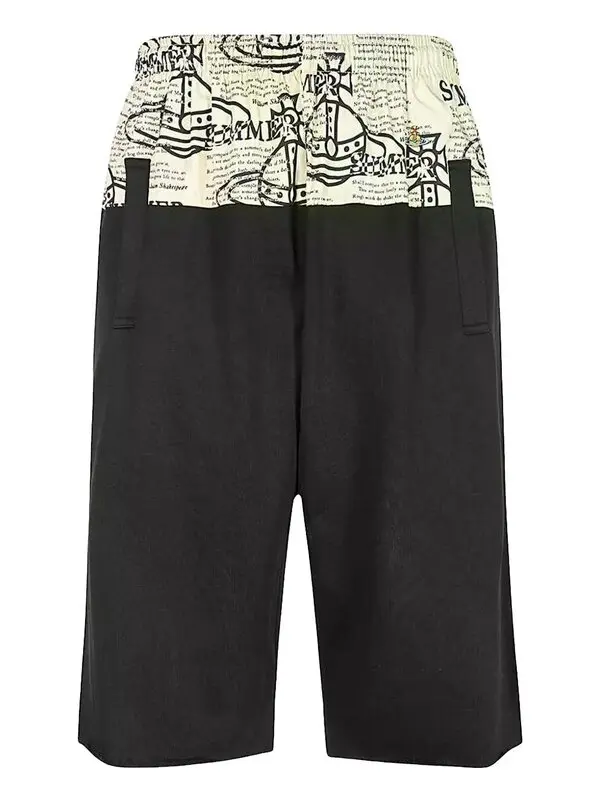VIVIENNE WESTWOOD Orb-print Elasticated-waistband Shorts - Black