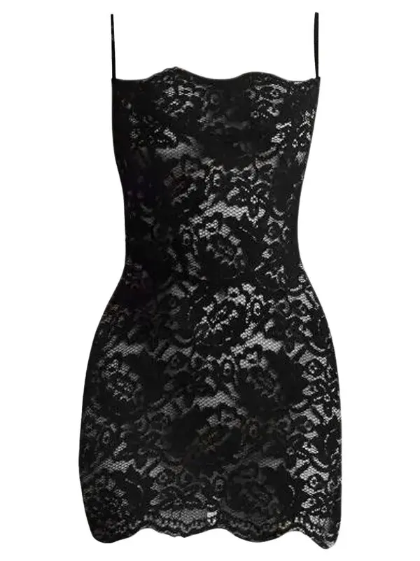 2310 STUDIO Lace Panelled Mini Dress - Black
