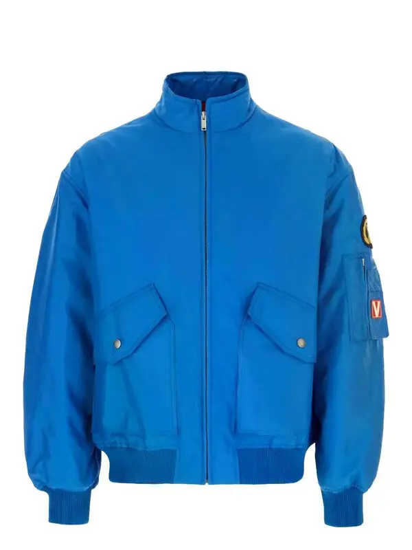 Valentino Garavani Patch-pocket Bomber Jacket - Blue