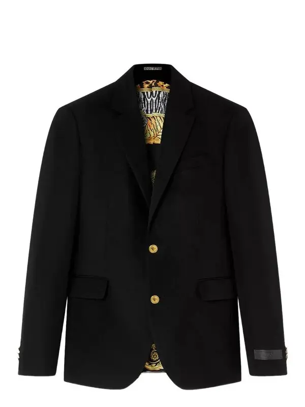 Versace Branded-tab Jacket - Black