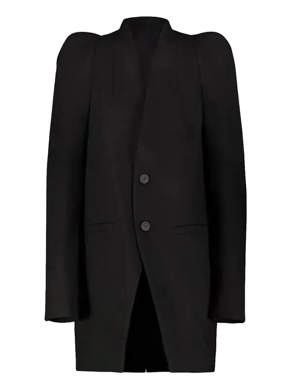 Rick Owens Puffed-shoulder Two-button Jacket - Black